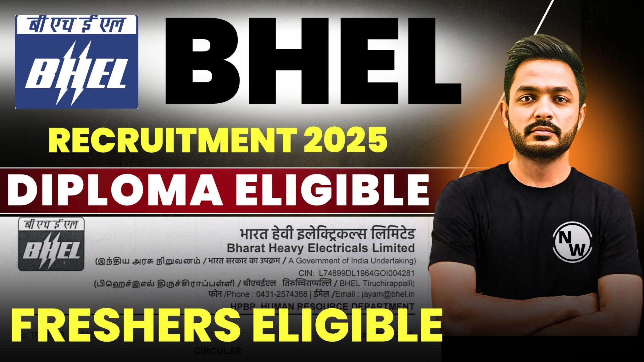 BHEL Recruitment 2025 – Apply Online, No Exam, No Fees, Direct Selection | Govt Jobs Wallah